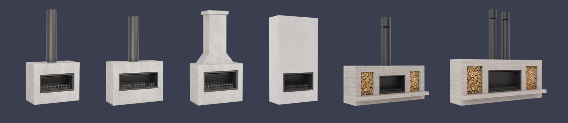 Outdoor fireplace kits